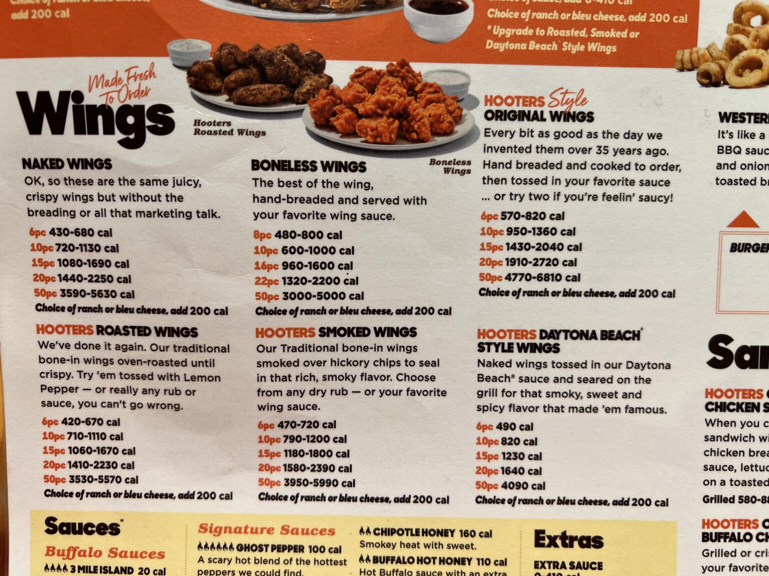 Hooters Menú Precios México - 2026 Actualizado